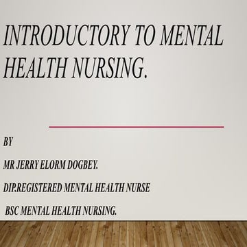 THE CONCEPT OF MENTAL HEALTH. Slides pptx | PPTX