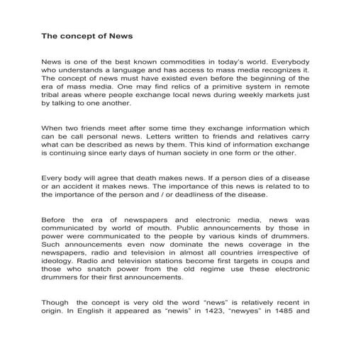 The concept of news | PDF