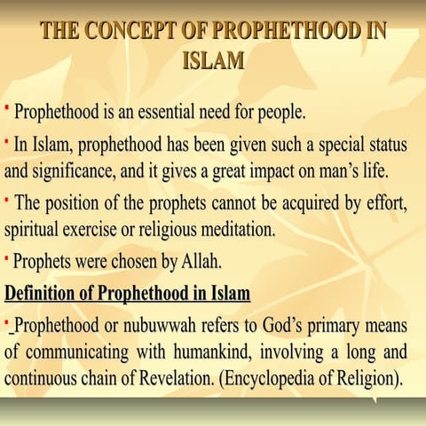 The concept of prophethood in islam | PPT
