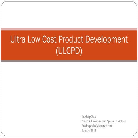 The Concept Of Ultra Low Cost Product Development | PPT