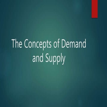 The concepts of demand and supply | PPTX
