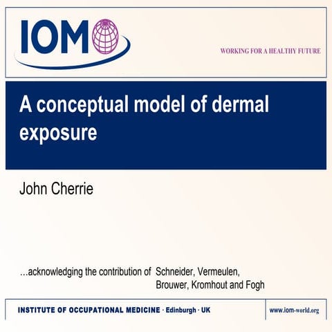The conceptual model of dermal exposure | PPT | Skin and Dermatology ...