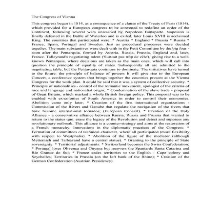 The congress of vienna | PDF