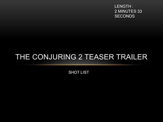 'The Conjuring' Film analysis | PPTX | Video Production | Content ...