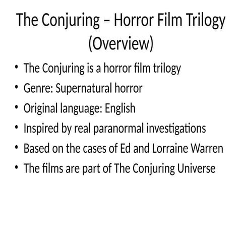 The_Conjuring_Trilogy-scuola- linguistisco | PPTX