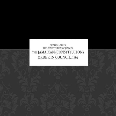The constitution of jamaica | PPT