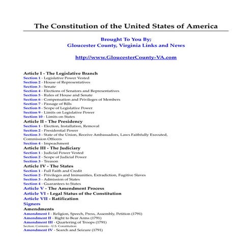 constitution of the United States of America | PPTX