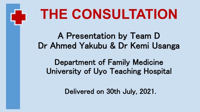 Calgary Cambridge model of consultation | PPT