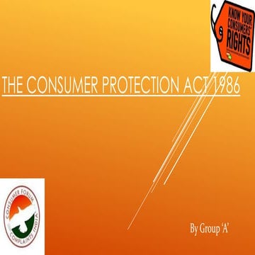 The consumer protection act 1986 | PPTX