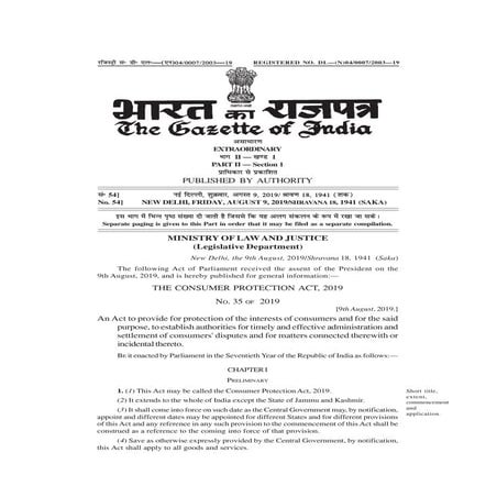The Consumer Protection Act 2019 Pdf