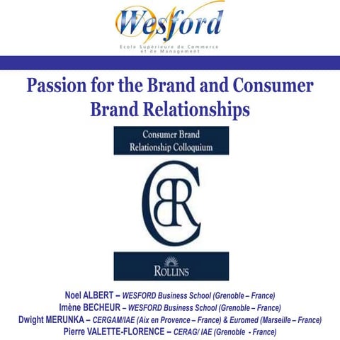 Passion for the Brand and Consumer Brand Relationships | PPTX