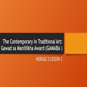 The Contemporary in Traditional Art_CPARM2_Lesson3.pptx
