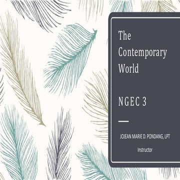 The Contemporary World - Topics 1-4 | PDF