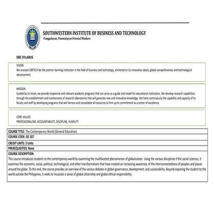 the contemporary world OBE course syllabus.docx