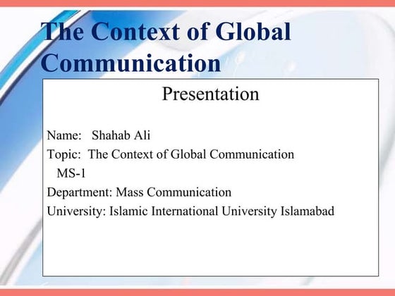 Global communication | PPT | Internet for Beginners | Internet