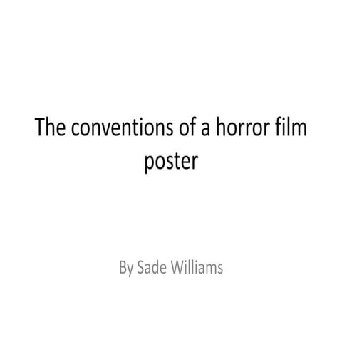 Horror Poster Analysis | PPTX