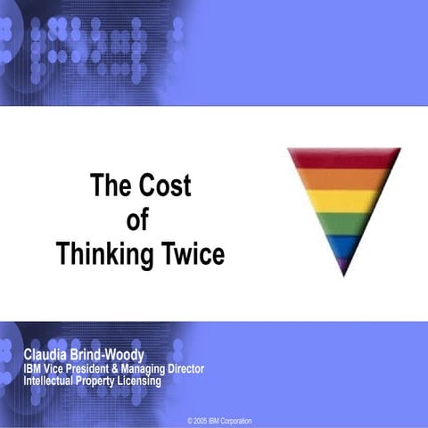 The cost of thinking twice by Claudia Brind-Woody 08-23-13 | PPT