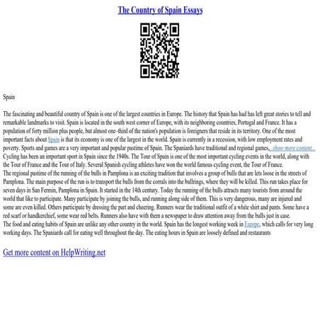The Country Of Spain Essays | PPT