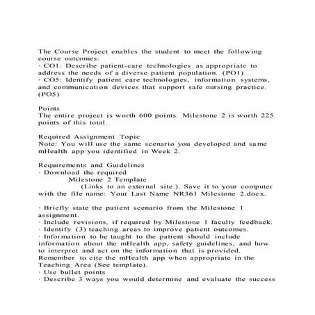The Course Project enables the student to meet the following cou | DOCX