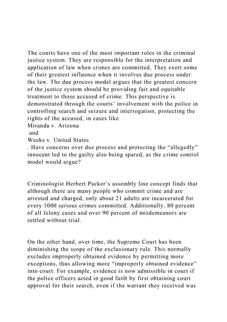 Packer's models of criminal justice | PPT