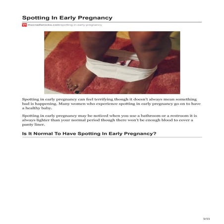 Spotting in early pregnancy | PDF