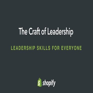 Leadership as a craft | PPT