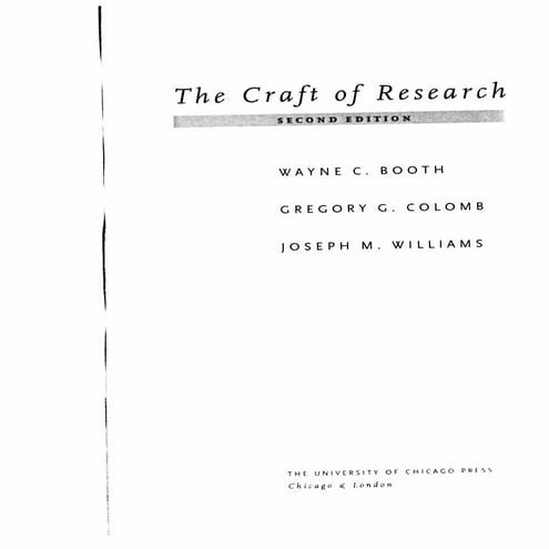 The craft of research (2nd ed.) | PDF