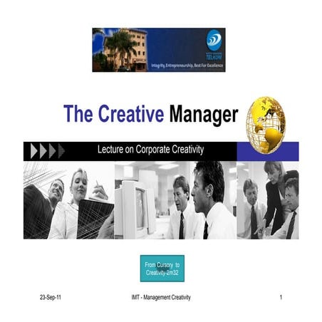 The Creative Manager: Lecture on Corporate Creativity | PDF