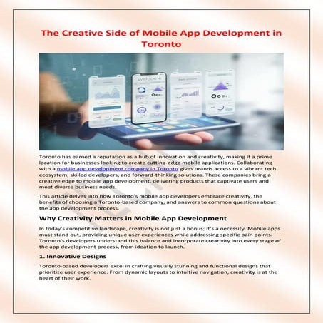 The Creative Side of Mobile App Development in Toronto | PDF