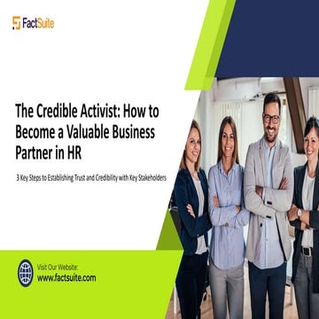 The credible Activist How to become a valuable business partner in HR ...
