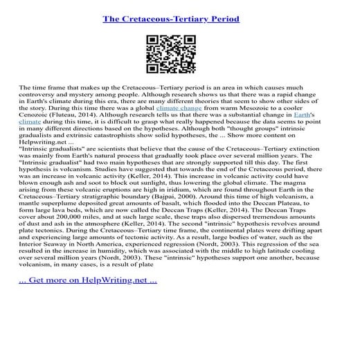 The Cretaceous-Tertiary Period | PDF