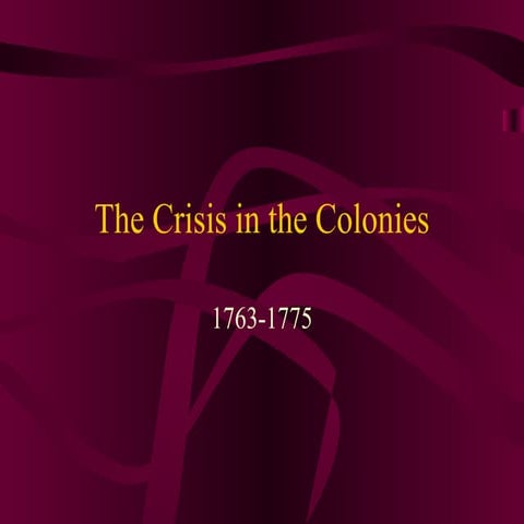 The crisis in the colonies | PPT