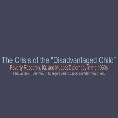 The crisis of the disadvantaged child | PPT