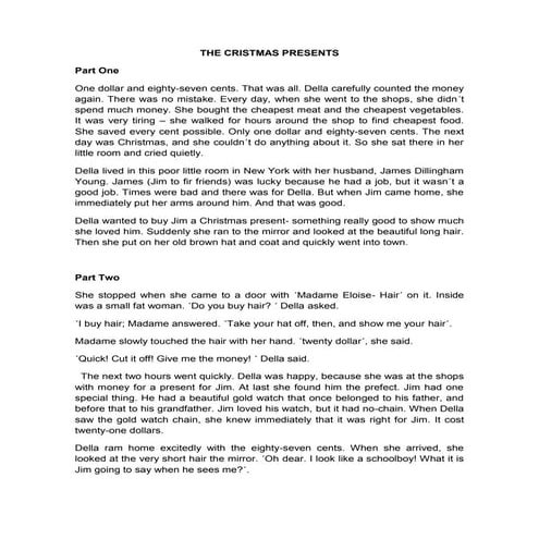 The cristmas presents | DOCX