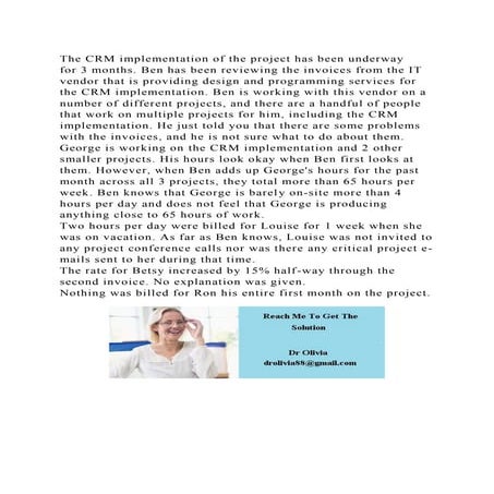 The CRM implementation of the project has been underway for 3 months.docx