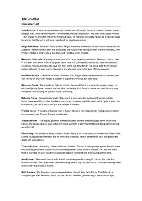 The Crucible: Historical Context | PPT