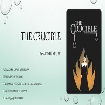 The crucible by Arhtur Miller | PPT