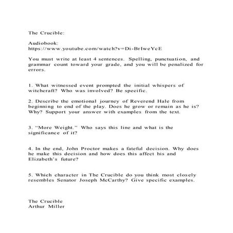 The Crucible Audiobook httpswww.youtube.comwatchv=Di- | DOCX