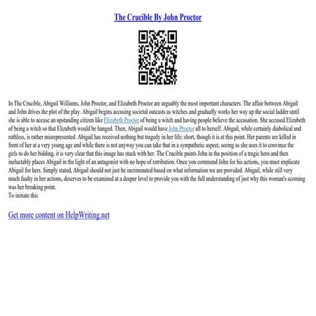 The Crucible By John Proctor | PPT