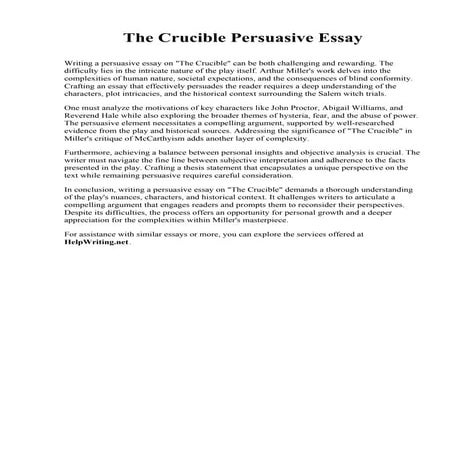 The Crucible Persuasive Essay.pdf | Roleplaying Games | Games and Puzzles
