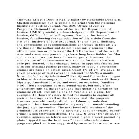 The ‘CSI Effect’ Does It Really Exist by Honorable Donald E. She.docx