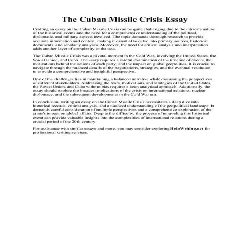 The Cuban Missile Crisis Essay | PDF | Business and Finance