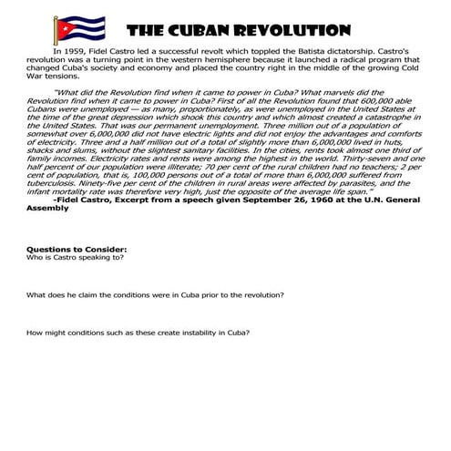 Thecubanrevolutionwarmup | DOC
