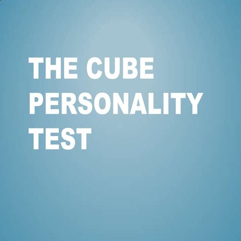 The Cube Personality Test Questions | PPTX