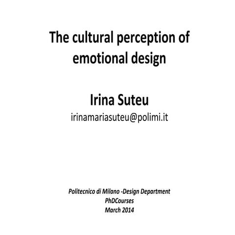 The cultural perception of emotional design | PPT