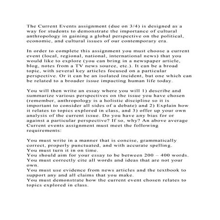 The Current Events assignment (due on 34) is designed as a way for .docx