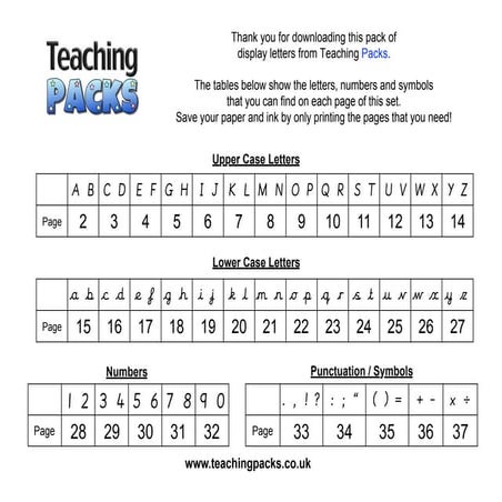 The Cursive Display Letters Pack | PDF