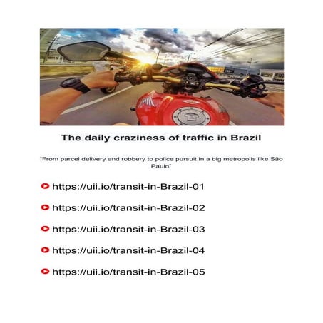 The daily craziness of traffic in brazil | PDF