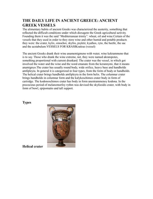 Greek vase shapes worksheets | PDF