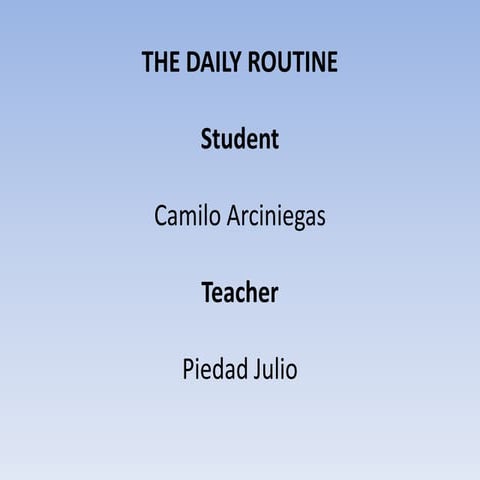 The daily routine | PPT